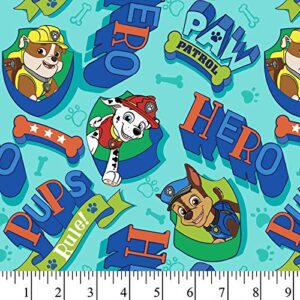 paw patrol hero pups cotton fabric by the yard, precut 1 yard pieces