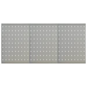 vidaxl solid steel wall-mounted peg boards set of 3 - durable workshop and garage tool organizer with perforated panel design, 47.2"x22.8"