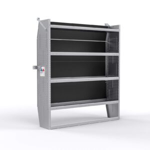 aa products sh-6005 steel mid/high roof van shelving storage system fits transit, nv, promaster and sprinter, van shelving units, 52''w x 60''h x 13''d