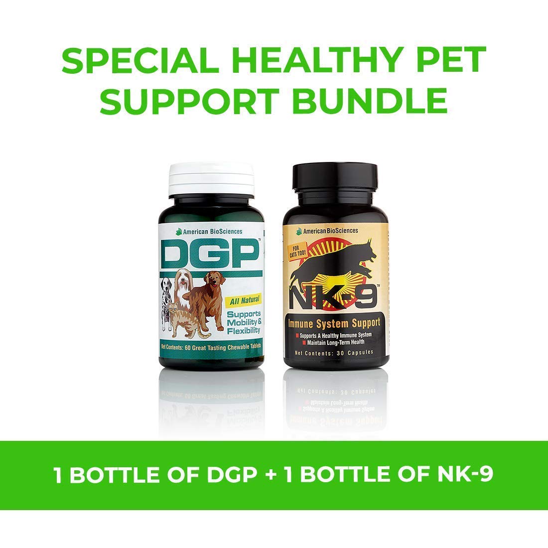 American BioSciences DGP and NK-9 Healthy Pet Joint and Immune System Support Bundle (1 Bottle of Each)