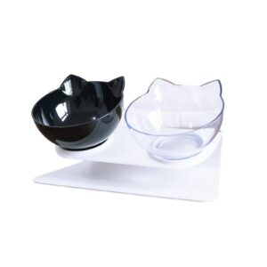 laifug elevated double cat bowl,pet feeding bowl | raised the bottom for cats and small dogs