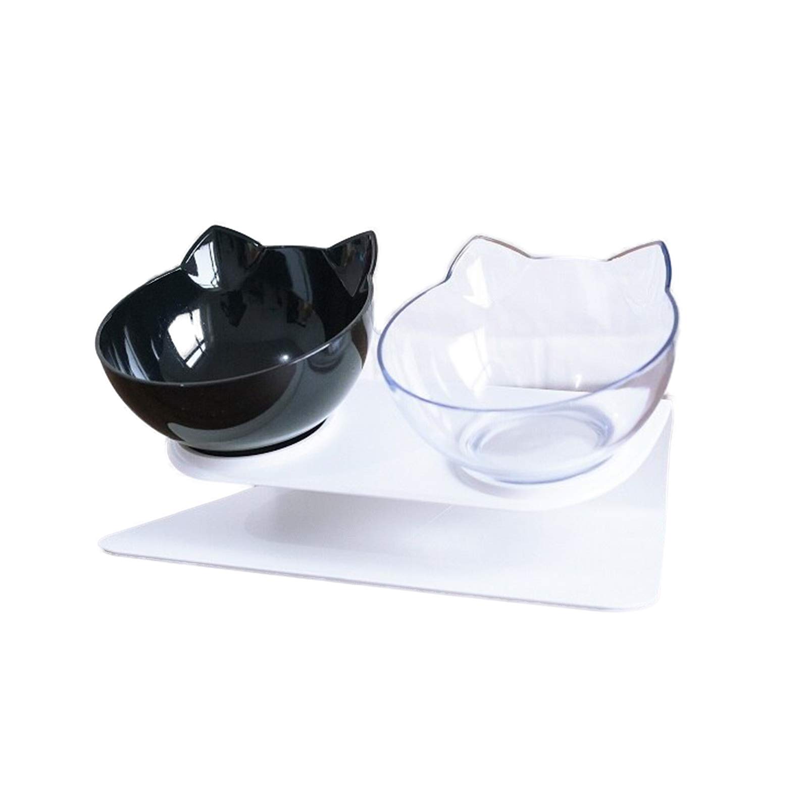 Laifug Elevated Double Cat Bowl,Pet Feeding Bowl | Raised The Bottom for Cats and Small Dogs