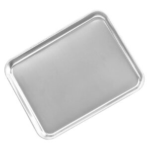 large stainless steel tray, non toxic & healthy, mirror finish & rust free thickening pan, for baking cookie sheet, medical instruments, dental, tattoo and surgical (16'' x 12'' x 1'')