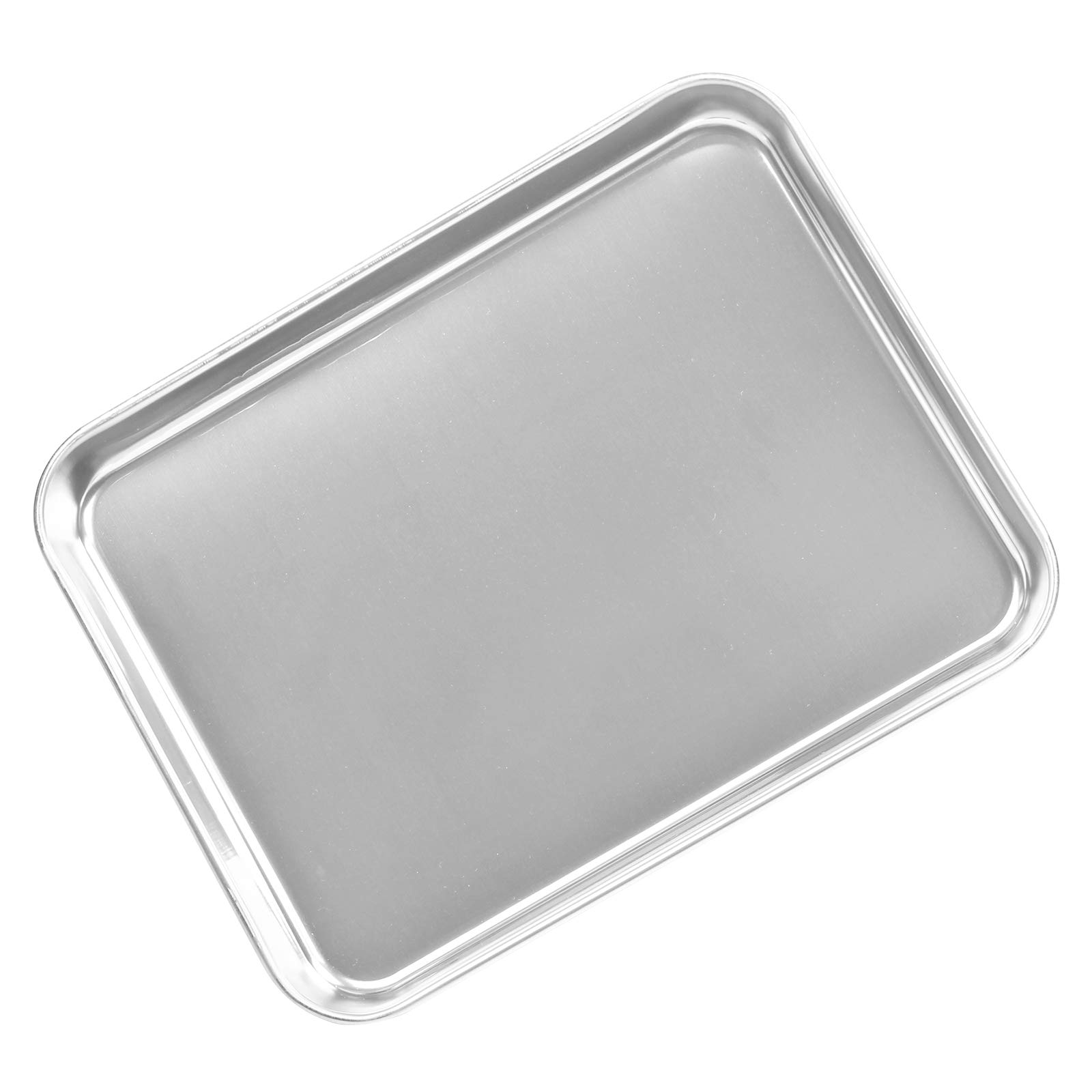 Large Stainless Steel Tray, Non Toxic & Healthy, Mirror Finish & Rust Free Thickening Pan, for Baking Cookie Sheet, Medical Instruments, Dental, Tattoo and Surgical (16'' x 12'' x 1'')