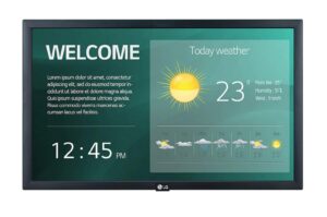 lg 22” 22sm3g-b series ips fhd led back-lit digital display with embedded cms, quad core soc with webos™ 4.0, smart signage platform, & built-in wifi,black