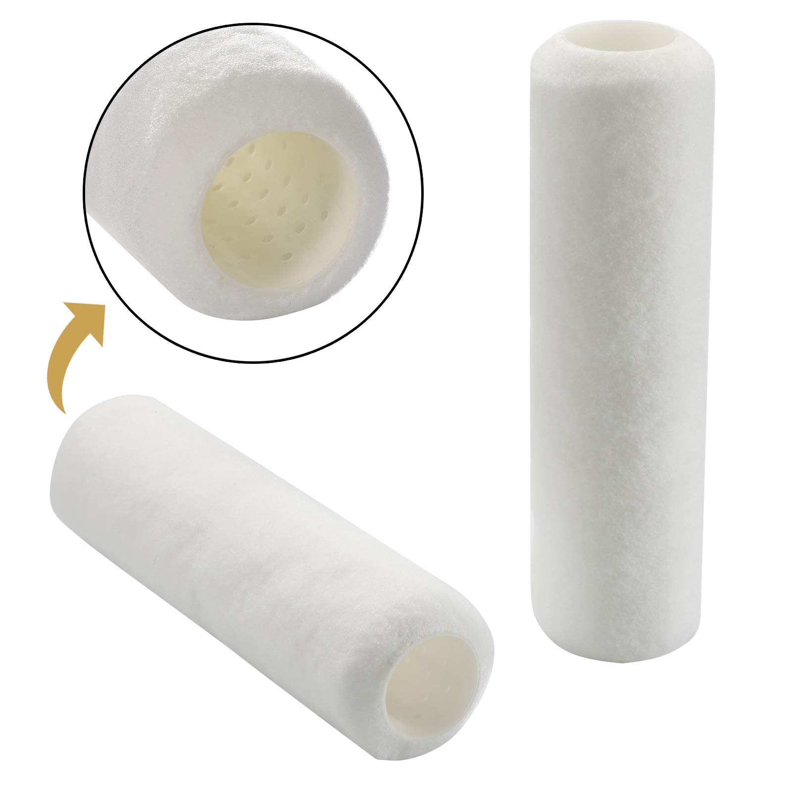 Paint Roller Covers for Electric Paint Roller- 3/8" NAP Perforated Power Rollers Cover, 9-inch Replacement Knitted Automatic Roller Cover(2-Pack)