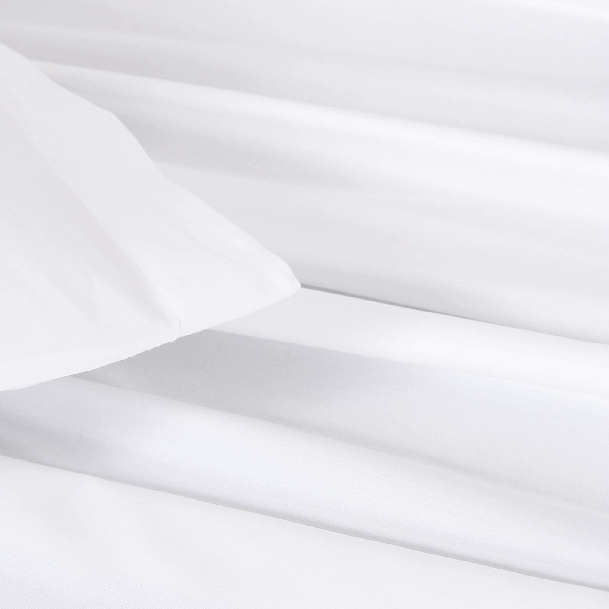 H by Frette Sateen Junior Suite Bed Bundle (Queen) - Luxury All-White Bedding Bundle/Includes Pillowcases, Top Sheet, Fitted Sheet, and Duvet Cover