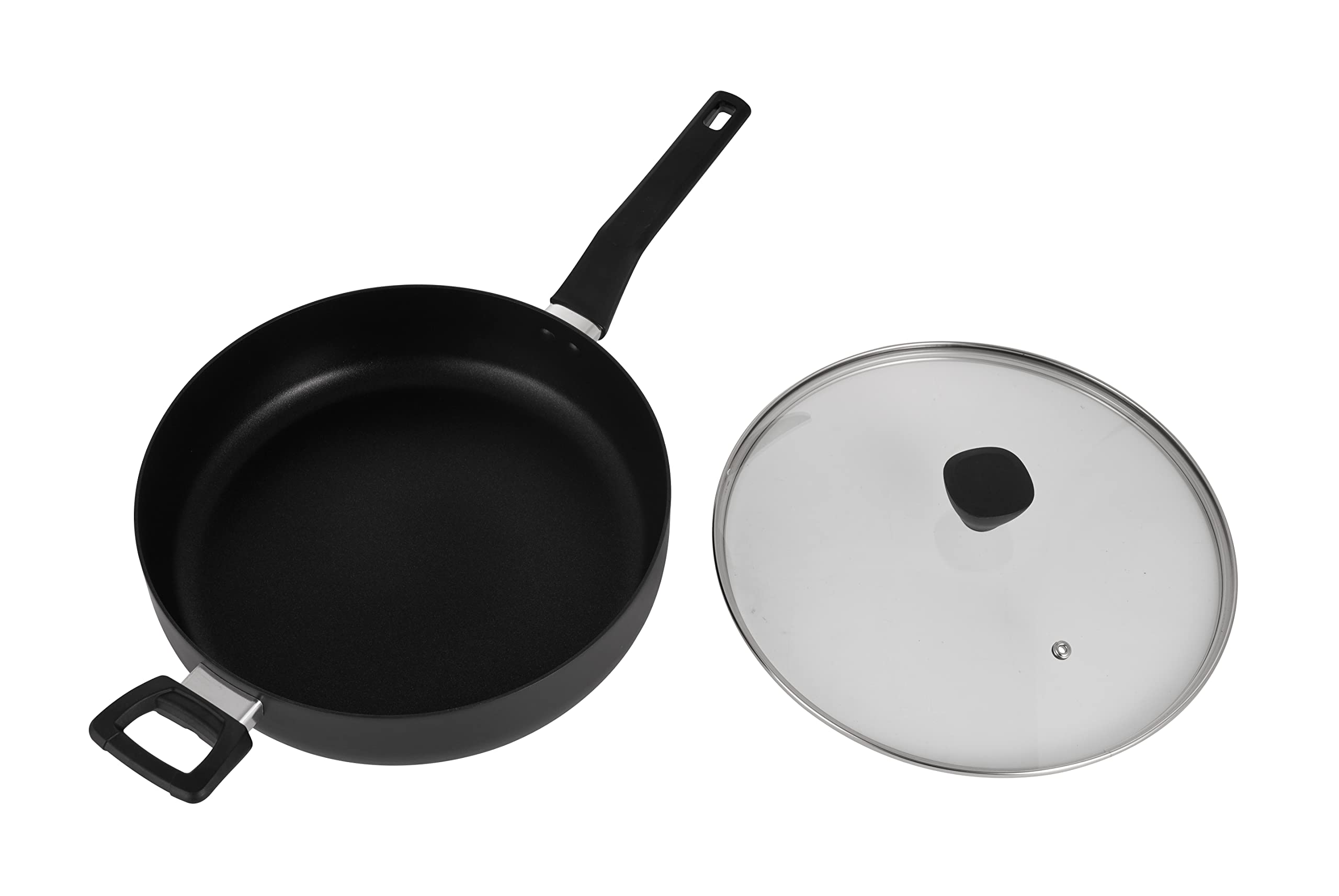 EPPMO Hard-Anodized Nonstick Jumbo Cooker, Saute Pan with Lid, Bakelite Handle, 5 Quart