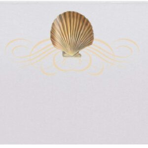 Scallop Seashell Flourish Place Cards, Set of 25, Pre-cut and Scored - Wedding, Party, Dinner, and Special Events - Made in the USA