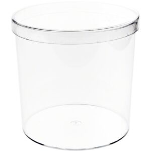 pioneer plastics 190c clear round plastic container, 5.125" w x 5.125" h, pack of 2