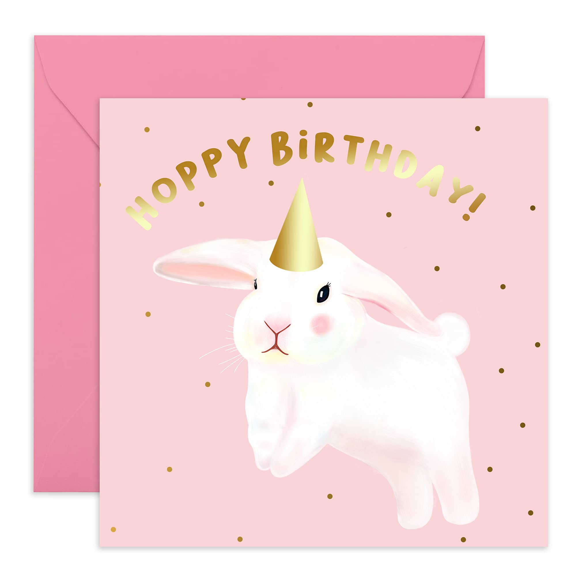 CENTRAL 23 - Cute Birthday Card for Daughter - 'Hoppy Birthday' - Bunny Rabbit Birthday Cards - Sweet Happy Birthday For Her Niece Granddaughter