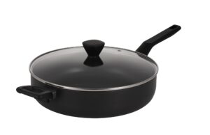 eppmo hard-anodized nonstick jumbo cooker, saute pan with lid, bakelite handle, 5 quart