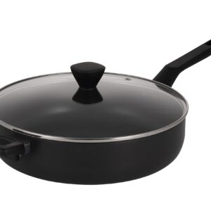 EPPMO Hard-Anodized Nonstick Jumbo Cooker, Saute Pan with Lid, Bakelite Handle, 5 Quart