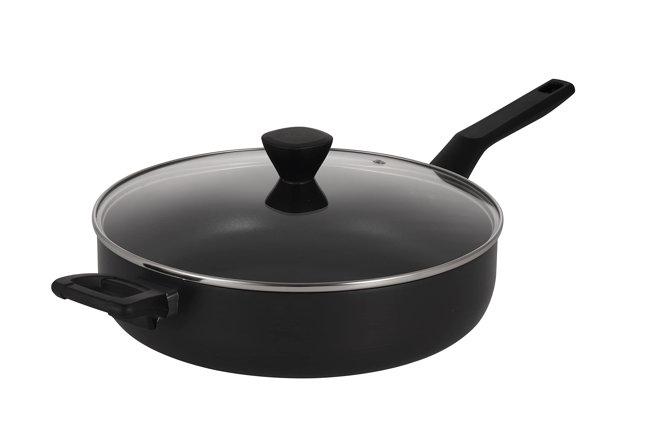 EPPMO Hard-Anodized Nonstick Jumbo Cooker, Saute Pan with Lid, Bakelite Handle, 5 Quart