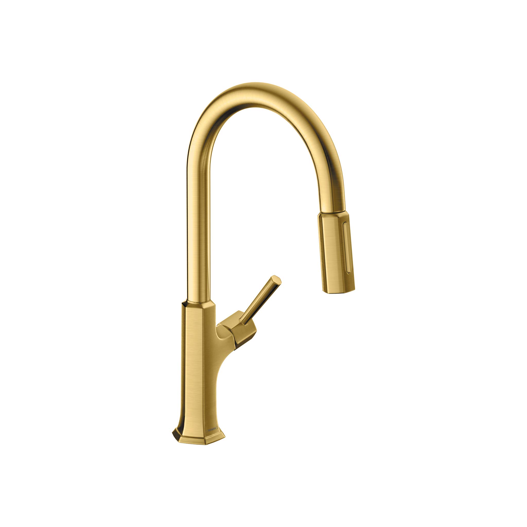 hansgrohe Locarno Gold High Arc Kitchen Faucet, Kitchen Faucets with Pull Down Sprayer, Faucet for Kitchen Sink, Brushed Gold Optic 04827250