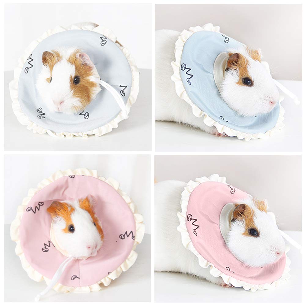 La La Pet® 2Pcs Recovery Pet Collar for Ferret Hamster Recovery Cone E-Collar Rabbit Protection Cone Guinea Pig Neck Recovery Elizabeth Collar Adjustable for Small Animal Squirrel Chinchilla, S