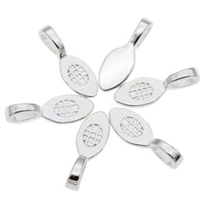 100pcs silver glue on bail charm pendant earring bails for glass tile diy pendants finding 22x8mm