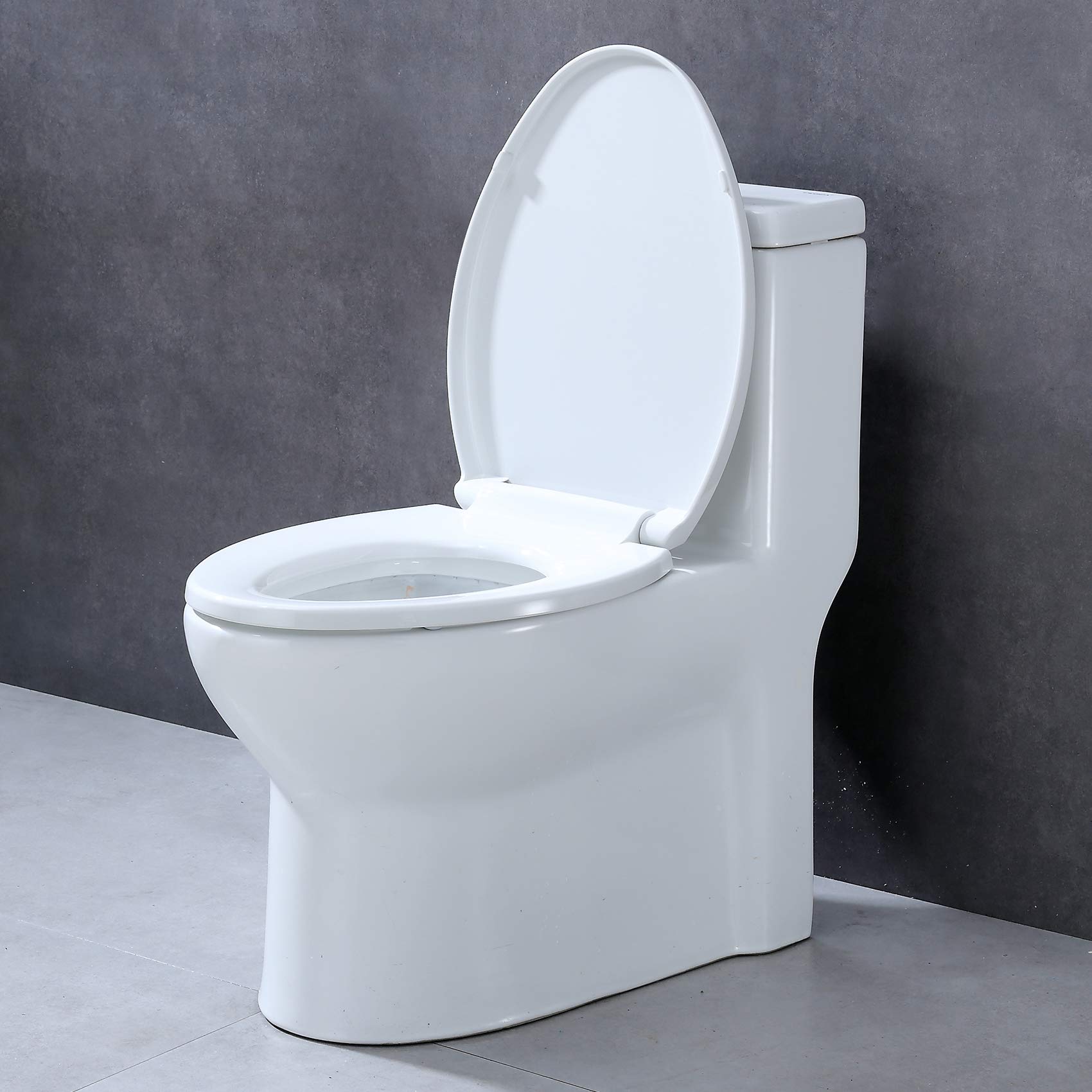 CYRRET Elongated Toilet Seat Slow Close, Easy to Install and Clean, Durable Plastic, White, Replacement Toilet Seats, Fits Standard Elongated, Obling or Oval Toilets