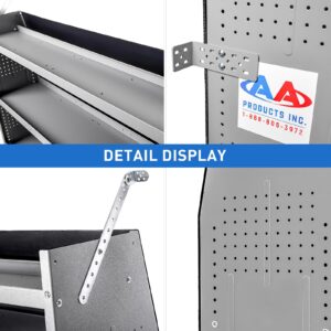 AA Products SH-6005 Steel Mid/High Roof Van Shelving Storage System Fits Transit, NV, Promaster and Sprinter, Van Shelving Units, 52''W x 60''H x 13''D