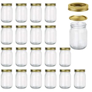 encheng 12 oz glass jars with lids and bands,ball wide mouth mason jars for storage,canning jars for caviar,herb,jelly,jams,honey,dishware safe,spice jars storage jars set of 20 …