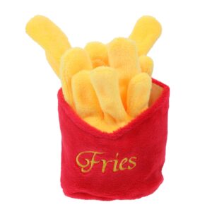 POPETPOP Dog Chew Toys, Plush Stuffed Puppy Chew Toys Shaped Plush Dog Toy Pack Hot Dog French Fries Plush Dog Toy for Small Medium Dogs