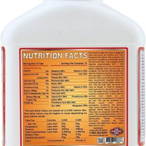 Emergency Survival Food Tablets 1 bottle 180 count Vanilla Flavored