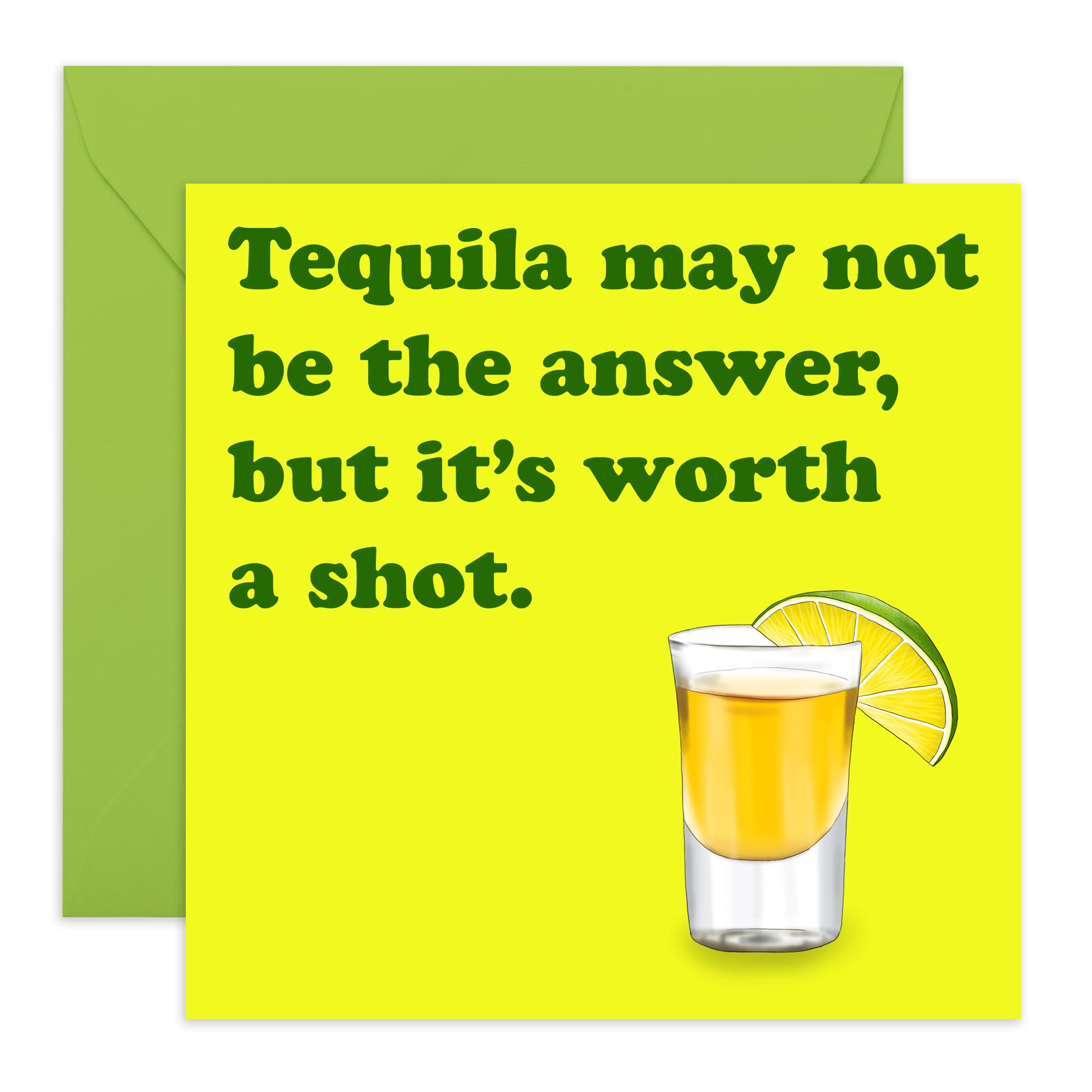 CENTRAL 23 - Funny Alcohol Birthday Card - 'Tequila May Not Be The Answer' - Happy Birthday Cards for Him - For Son Brother Dad - Comes with Stickers