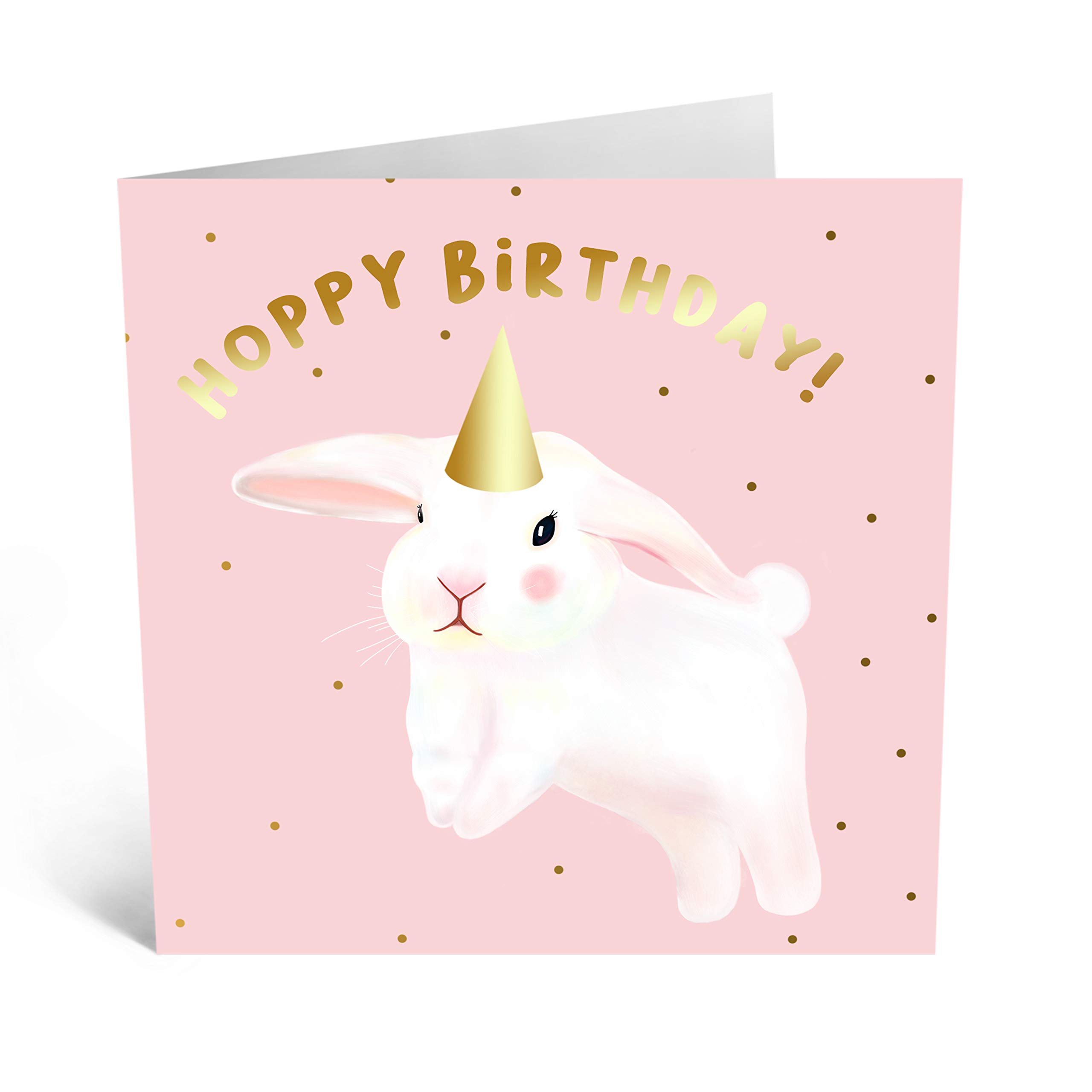 CENTRAL 23 - Cute Birthday Card for Daughter - 'Hoppy Birthday' - Bunny Rabbit Birthday Cards - Sweet Happy Birthday For Her Niece Granddaughter