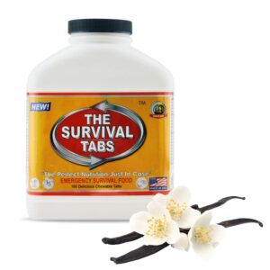 emergency survival food tablets 1 bottle 180 count vanilla flavored