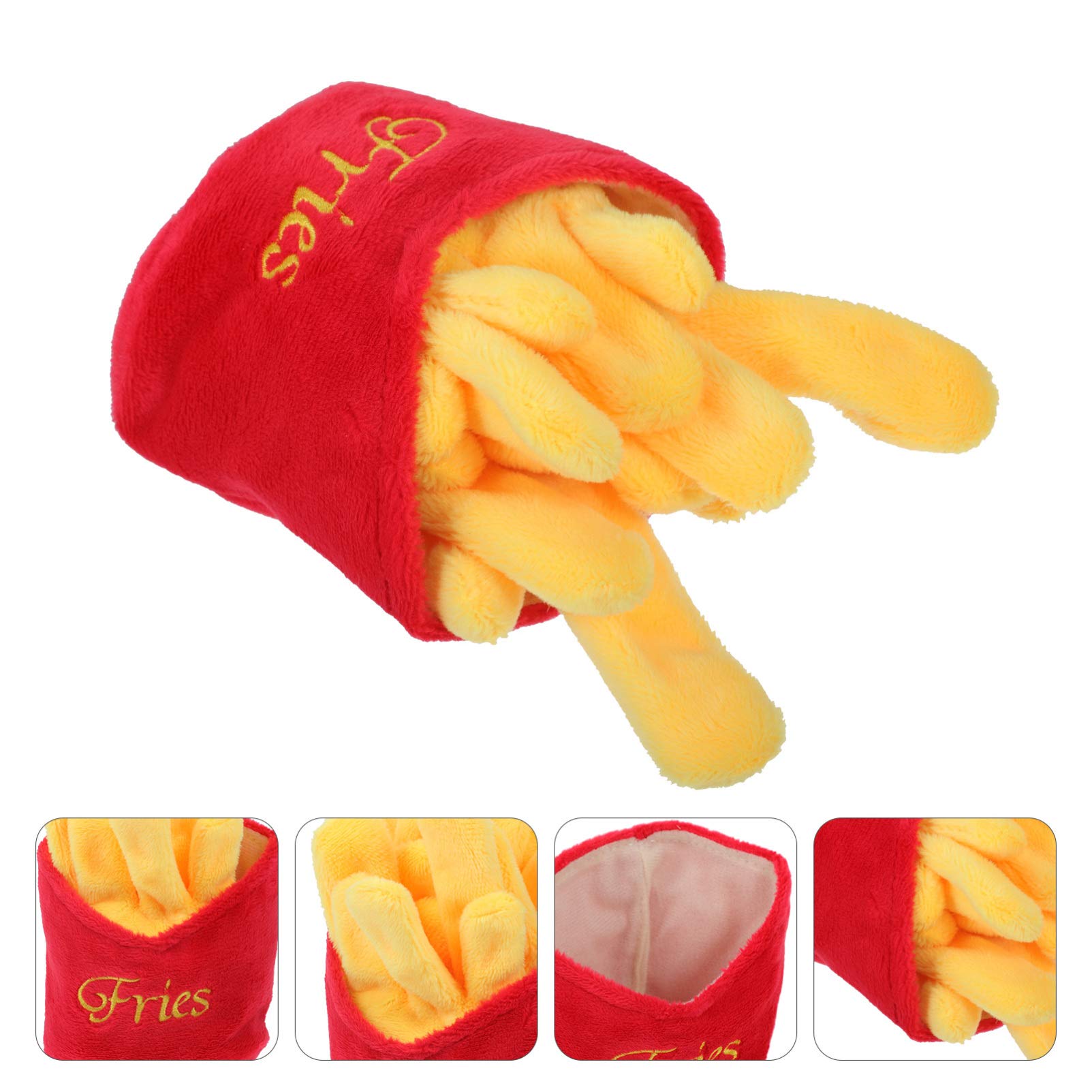 POPETPOP Dog Chew Toys, Plush Stuffed Puppy Chew Toys Shaped Plush Dog Toy Pack Hot Dog French Fries Plush Dog Toy for Small Medium Dogs