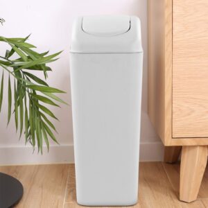 Uumitty 3.5 Gallons Plastic Trash Can, Kitchen Garbage Dustbin, Grey, 1 Pack