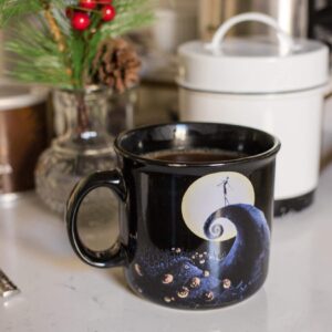 The Nightmare Before Christmas Jack Skellington On Spiral Hill Ceramic Camper Mug | Themed Casual Drinkware For Coffee, Tea, Hot Cocoa | Holds 20 Ounces