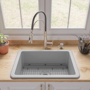 ALFI brand ABF2718UD-GM Kitchen Sink, Grey Matte