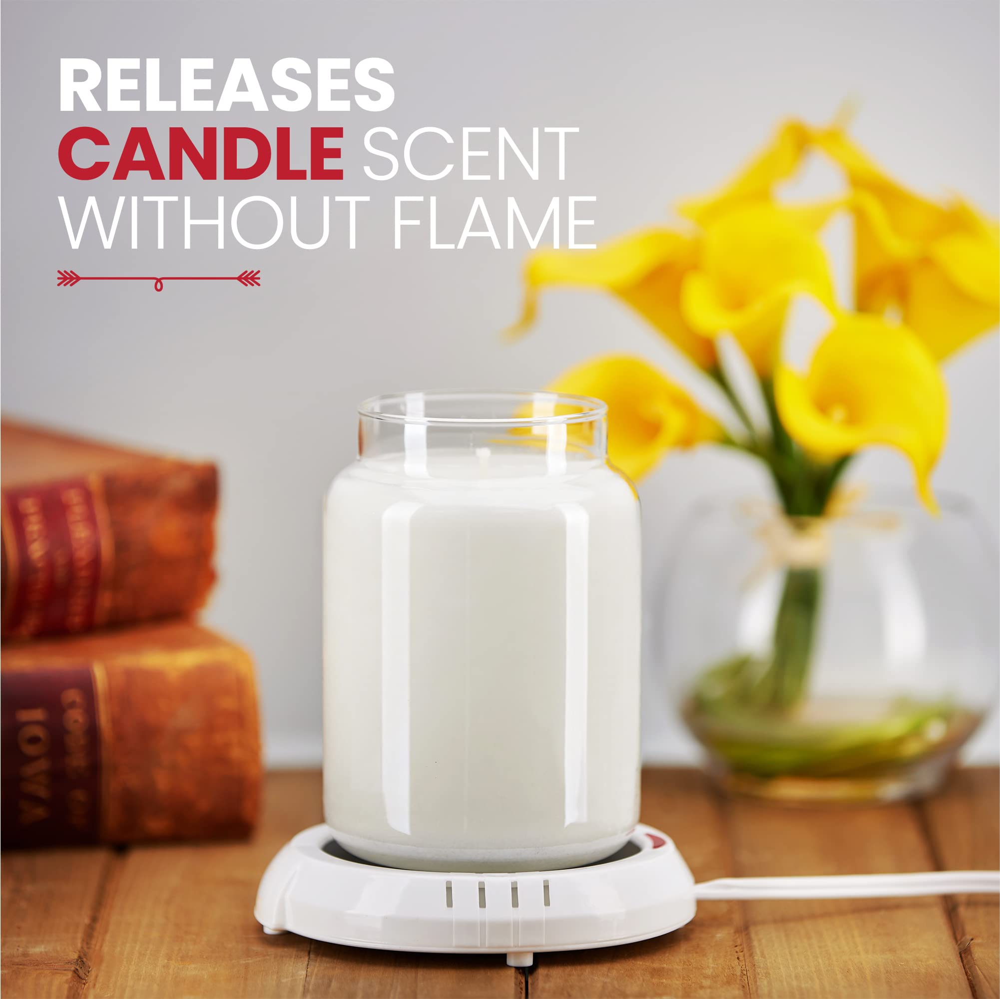 Candle Warmer Plate Safely Releases Scents Without a Flame- Used as Candle Jar Warmer, Candle Melter, Coffee Warmer, Mug Warmer, Cup Warmer in Your Home & Office, 1 Pack, White