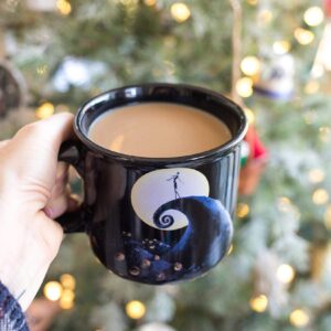 The Nightmare Before Christmas Jack Skellington On Spiral Hill Ceramic Camper Mug | Themed Casual Drinkware For Coffee, Tea, Hot Cocoa | Holds 20 Ounces