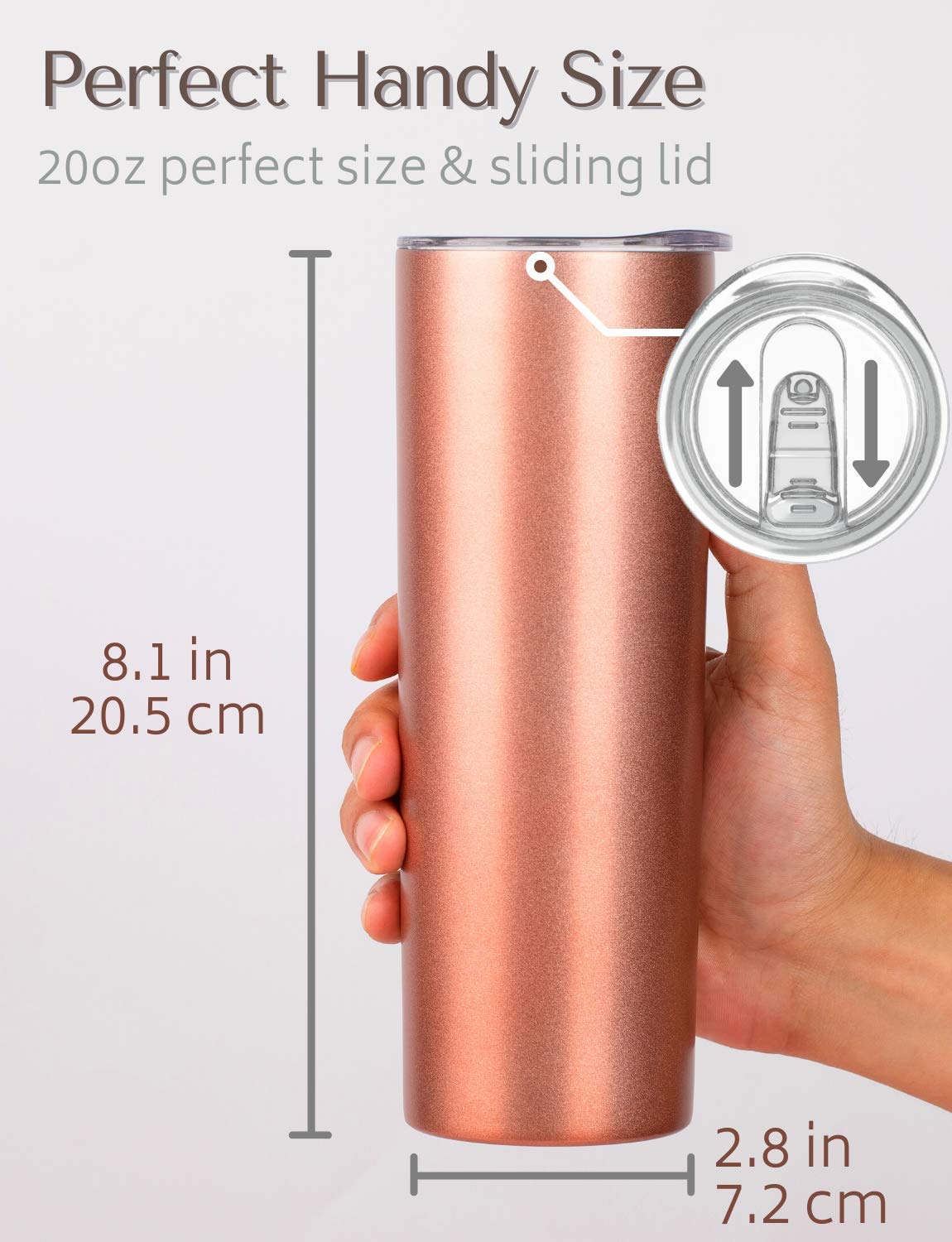 Onebttl Birthday Gifts for Women, Her, Girlfriend, Mom, Best Friends, Aunt, 20oz Stainless Steel Skinny Tumbler with Lid and Straw, Queens are Born in October - Rosegold