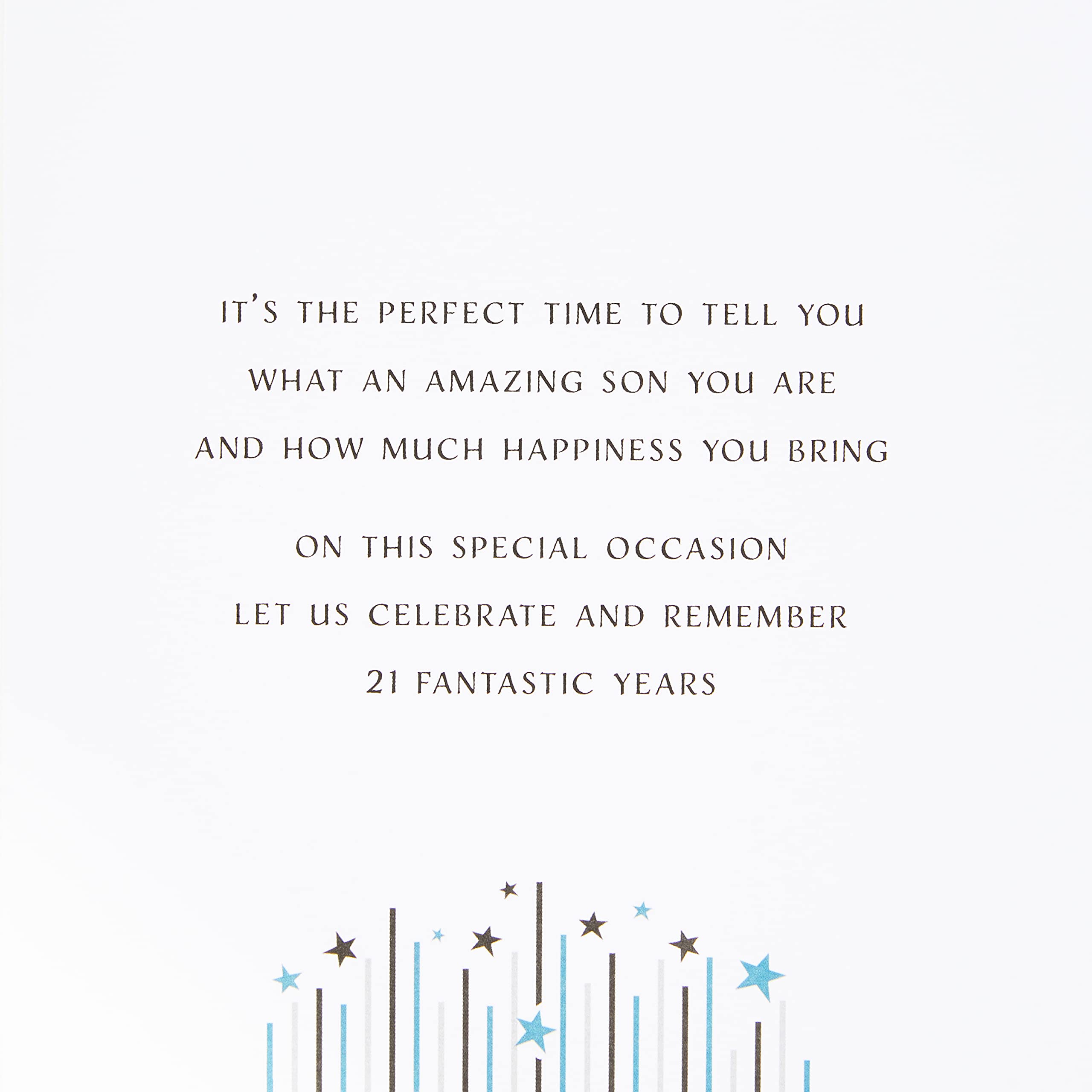 Regal Publishing Modern Milestone Age Birthday Card 21st Son - 9 x 6 inches -