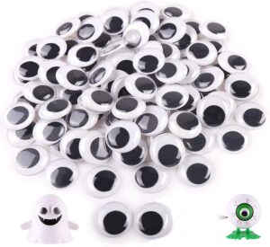 fingooo 1 inch googly wiggle eyes with self adhesive, 100-pack for diy art crafts