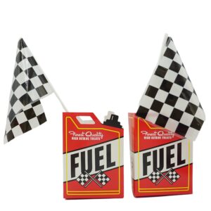 4E's Novelty 24 Race Car Popcorn Treat Boxes with 24 Checkered Flags, Black and White Racing Flag 6" x 4" (Serves 24) For Race Car Birthday Party Supplies, Monster Truck, Racing Theme Decorations