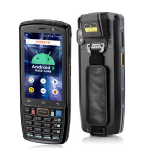 munbyn 082 android barcode scanner-android 9 mobile computer 2d equip with se4710 zebra scanner, ip67 rugged, 4g qr wireless, android handheld data terminal for warehouse inventory, 2y protection