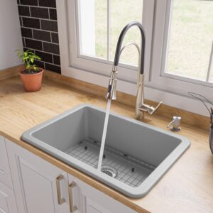 ALFI brand ABF2718UD-GM Kitchen Sink, Grey Matte