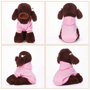 2 Pieces Winter Dog Hoodie Warm Small Dog Sweatshirts with Pocket Cotton Coat for Chihuahua Clothes Puppy Costume(S,Pink, Light Purple)