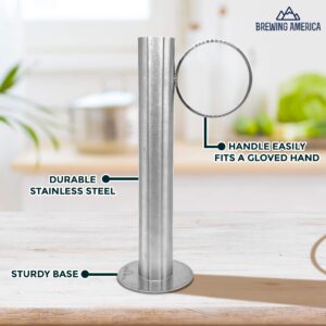 Brewing America Maple Syrup Hydrometer Test Cup for Sugar and Moisture Content Measurement for Consistently Delicious Pure Syrup - Stainless Steel - 10 Inches Tall