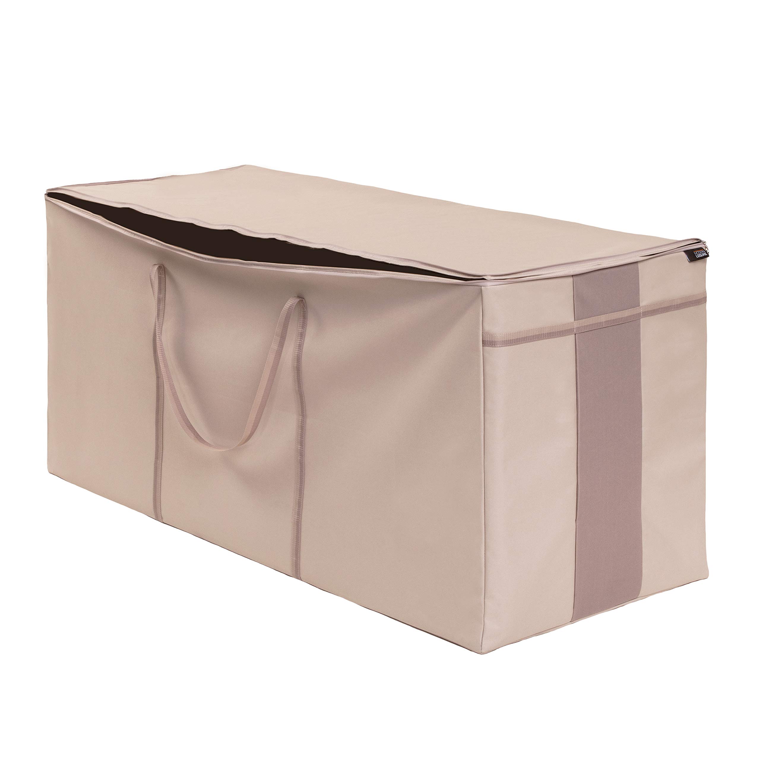 Modern Leisure Monterey Oversized Outdoor Patio Cushion and Cover Storage Bag - Weather-Resistant Fabric - Furniture Protection Perfect for Patio, Deck, and Porch - 60" L x 24" W x 28" H - Beige