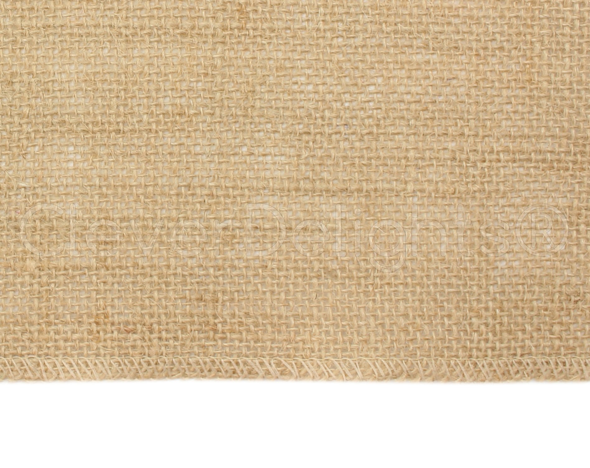 CleverDelights 60" Premium Burlap Roll - 5 Yards - Finished Edges - Tight Weave - Natural Jute Burlap Fabric