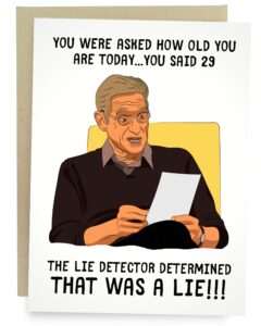 sleazy greetings funny 30th birthday card maury lie detector test joke meme for him or her | maury lie detector test card