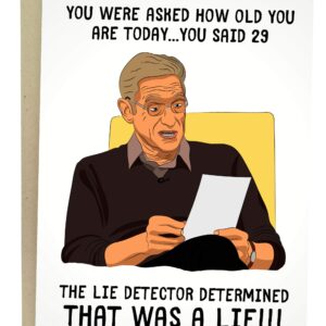 Sleazy Greetings Funny 30th Birthday Card Maury Lie Detector Test Joke Meme For Him Or Her | Maury Lie Detector Test Card