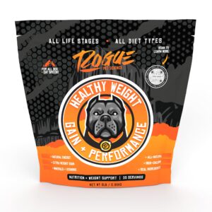 rogue pet science healthy weight - natural weight gainer for dogs - high calorie tasty dog food & cat food topper - supports weight gain, gut health & digestion - helps provide natural energy (2 lbs)