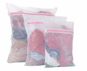 mesh laundry bag for delicates 3 pcs,sturdy and durable,suitable for sorting and washing clothes,such as coats,shirts,sweaters,pants,bras and baby clothes