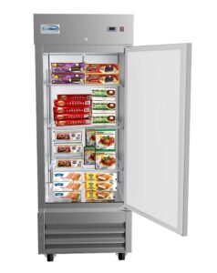 koolmore 29" 1 door stainless steel upright commercial reach-in freezer - 23 cu. ft